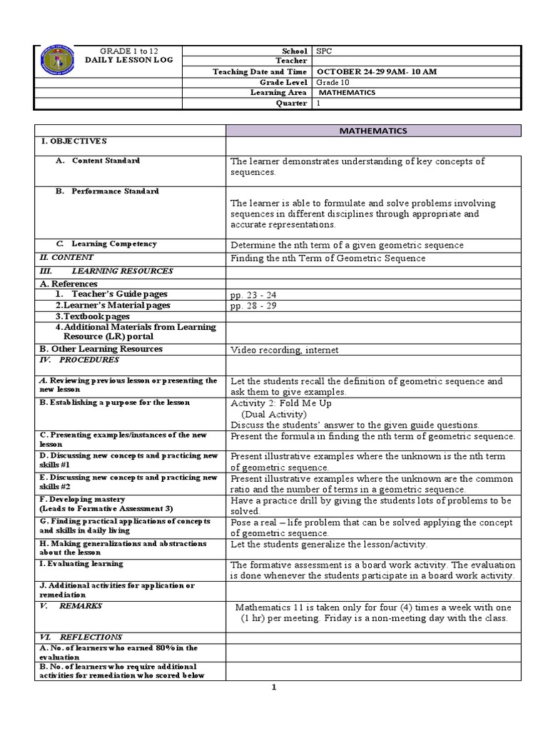 Lesson Plan | Download Free PDF | Learning | Geometry
