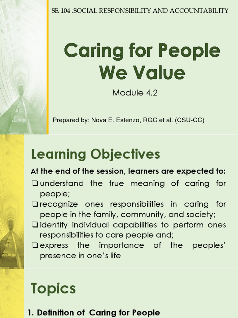 Caring For People-SE 104.2 | PDF | Learning | Cognitive Psychology
