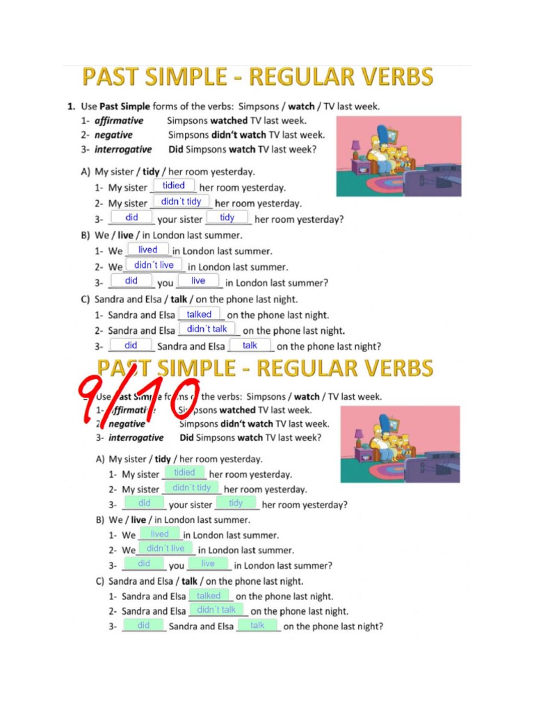 Ejercicio Interactivo 1 Past Simple | PDF