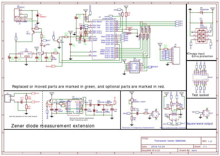 GM328A Transistor Tester Schematic | PDF | Electrical Components ...
