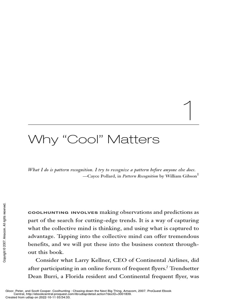 Coolhunting Chasing Down The Next Big Thing - (1 Why Cool Matters ...