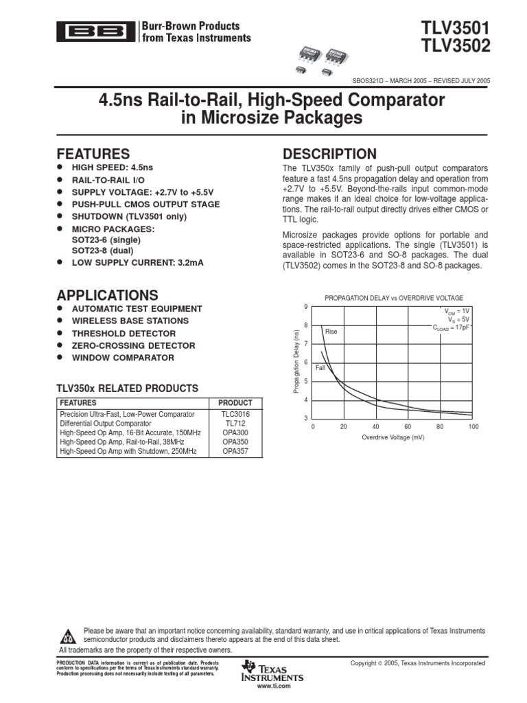 TLV3501 | PDF | Electrical Circuits | Computer Science