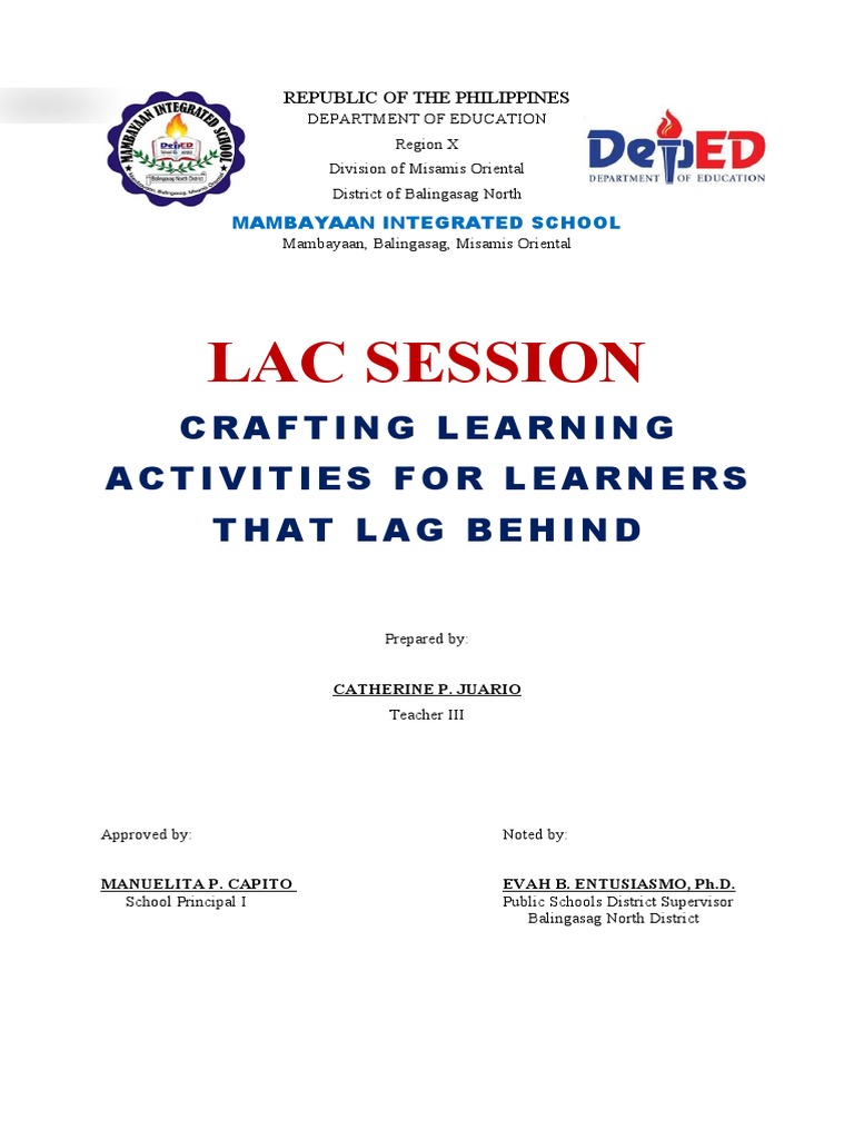 Lac-Session-Crafting Learning Activities For Learners That Lag Behind ...