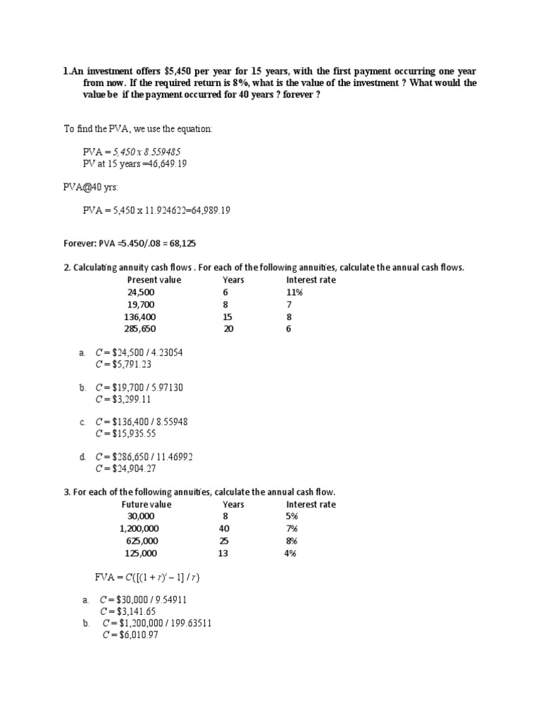 More Chapter 5 Exercises TVM | PDF | Present Value | Annual Percentage Rate