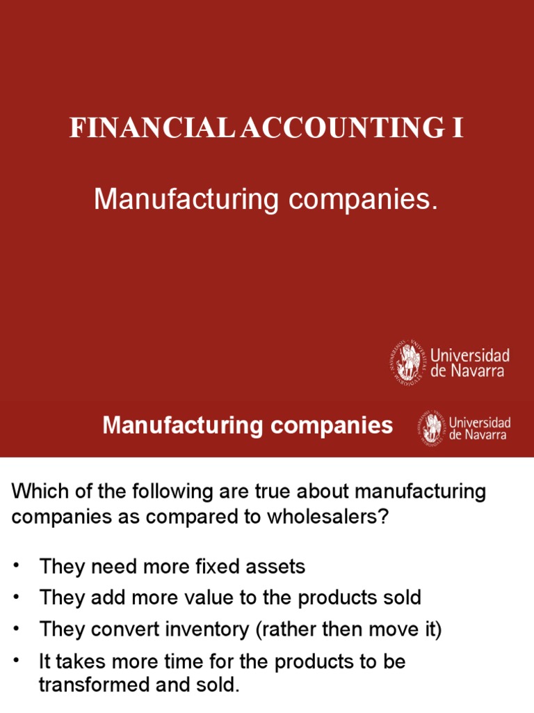 Accounting Slides Topic 8 Manufacturing | PDF | Inventory | Income ...