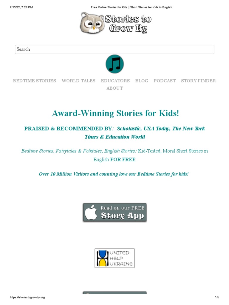 Free Online Stories For Kids - Short Stories For Kids in English | PDF ...
