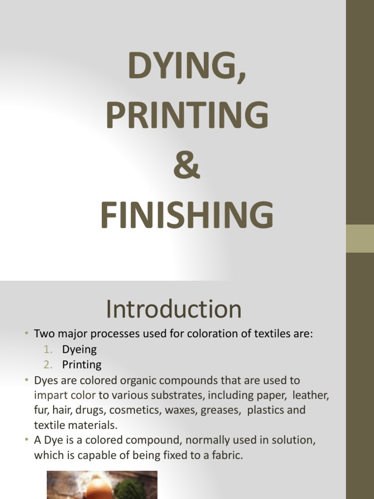 Dyeing and Finishing | PDF | Dyeing | Dye