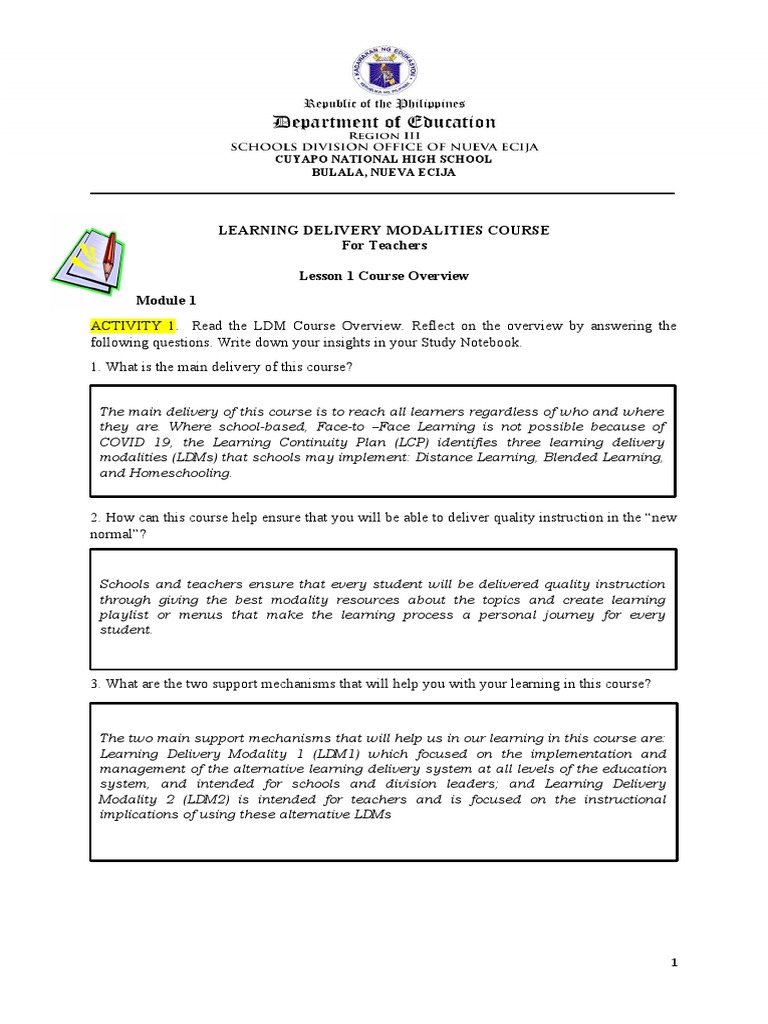 LDM Module | PDF | Learning | Teachers