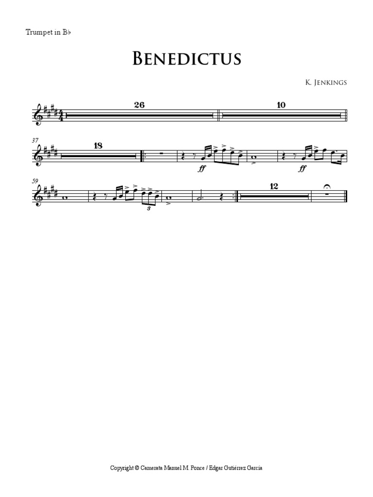 Benedictus Jenkins - Trumpet in BB - 2022-10-18 1231 | PDF