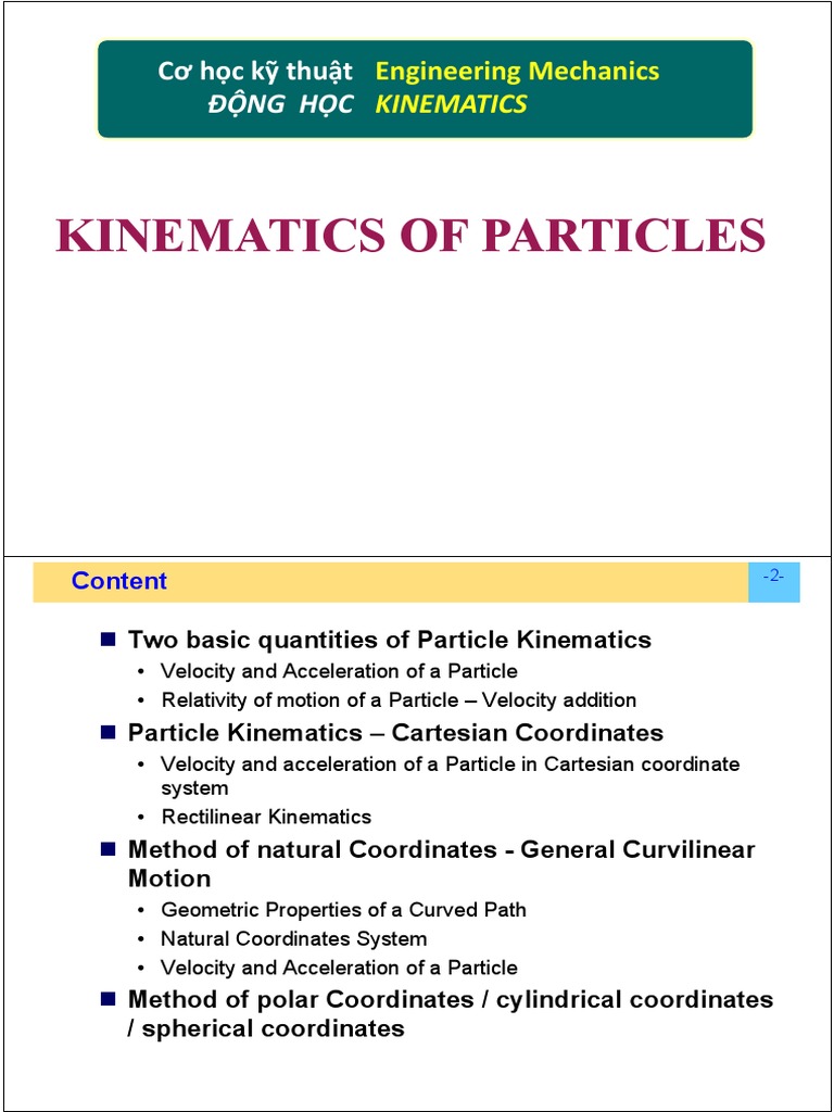 DH - Ch1 Kinematics of Particles - 4x3 | PDF