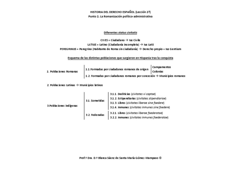 Esquema de Los Distintos Status Civitatis y de Las Distintas ...