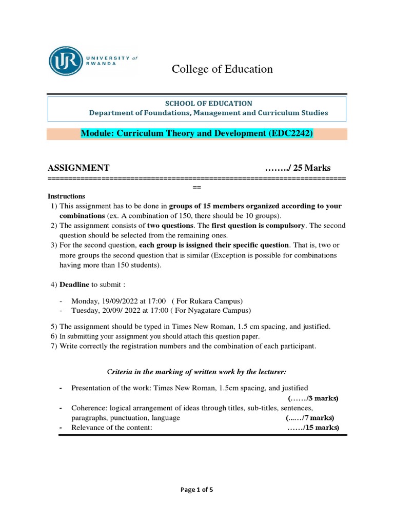Assignment 1 - EDC2242 | PDF | Curriculum | Teaching Method