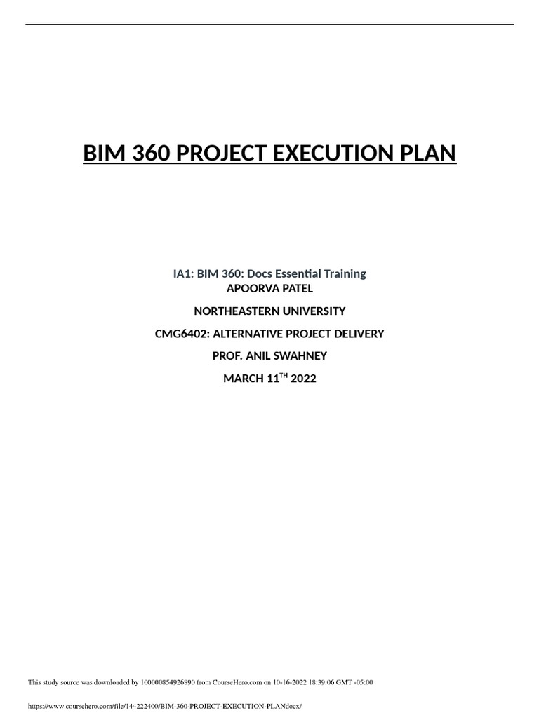 Bim 360 Project Execution Plan | PDF | Building Information Modeling