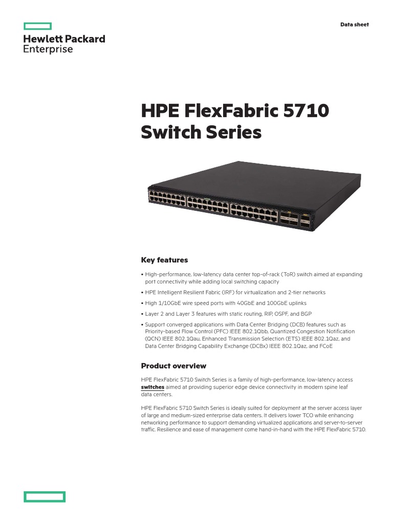 HPE-FlexNetwork-5710-Series - Core & Distribution Switch | PDF