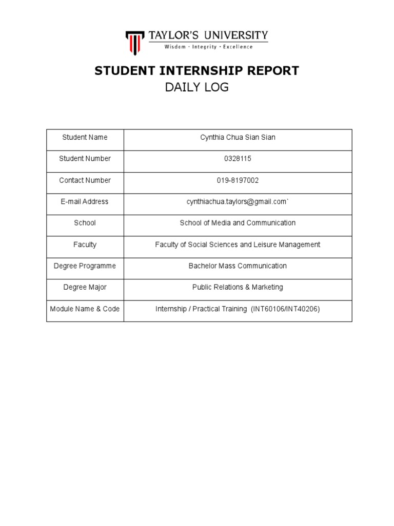 Student Daily Log | PDF