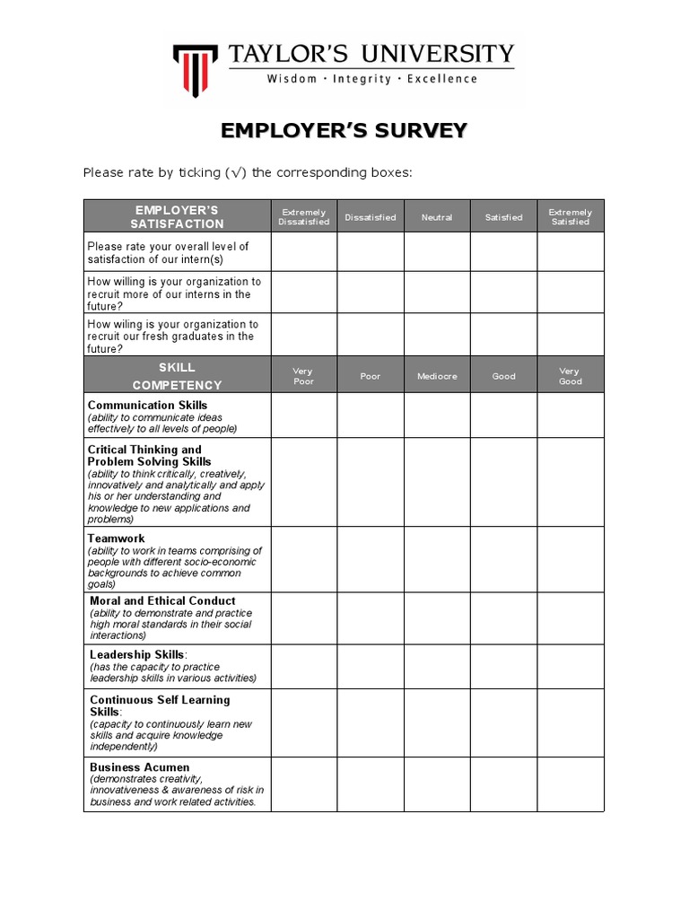 Employer survey rates intern skills and satisfaction | PDF