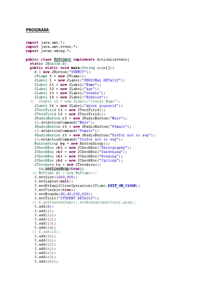 Java Assignment - GUI | PDF | Computer Programming | Software Engineering Java Assignment - GUI | PDF | Computer Programming | Software Engineering