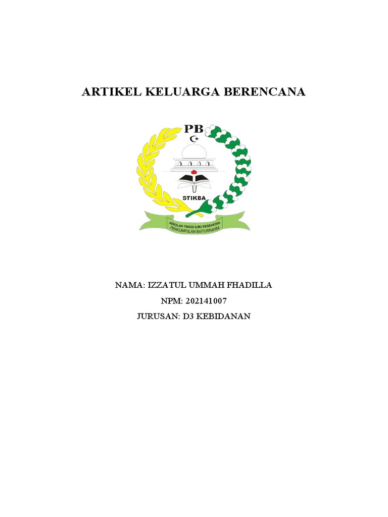 Artikel Keluarga Berencana, Izzatul Ummah Fhadilla | PDF | Combined Oral Contraceptive Pill ...