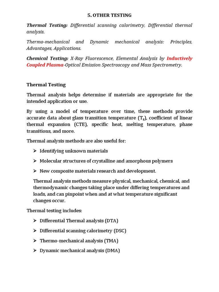 Unit 1 Notes | PDF | Differential Scanning Calorimetry | Mass Spectrometry