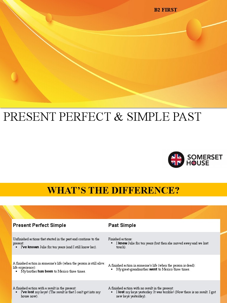 Present Perfect Vs Simple Past b2 | PDF