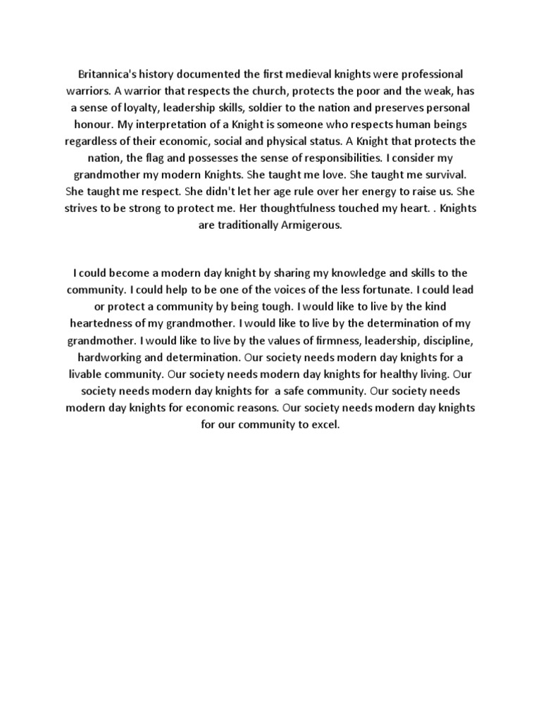 Modern Day Knight | PDF | Social Science | Religion & Spirituality