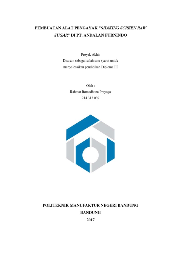 Pembuatan Alat Shaking Screen Gula | PDF
