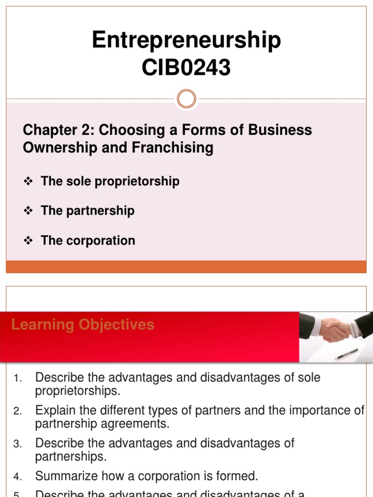 Chapter 2 | PDF | Partnership | Sole Proprietorship