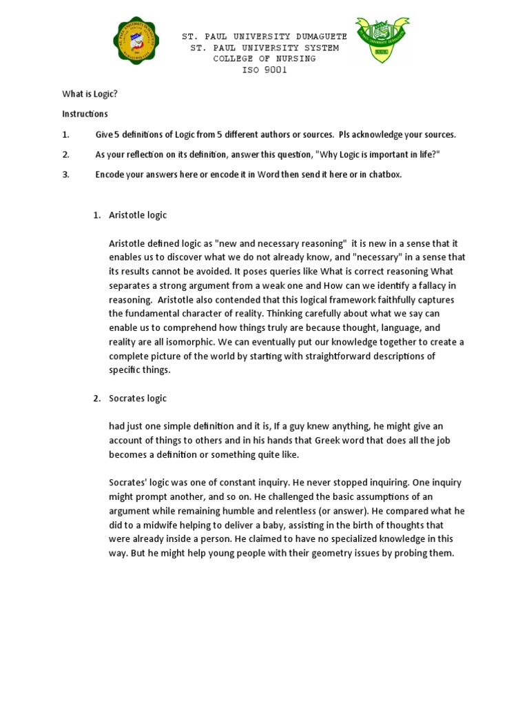  What Is Logic PDF Logic Plato