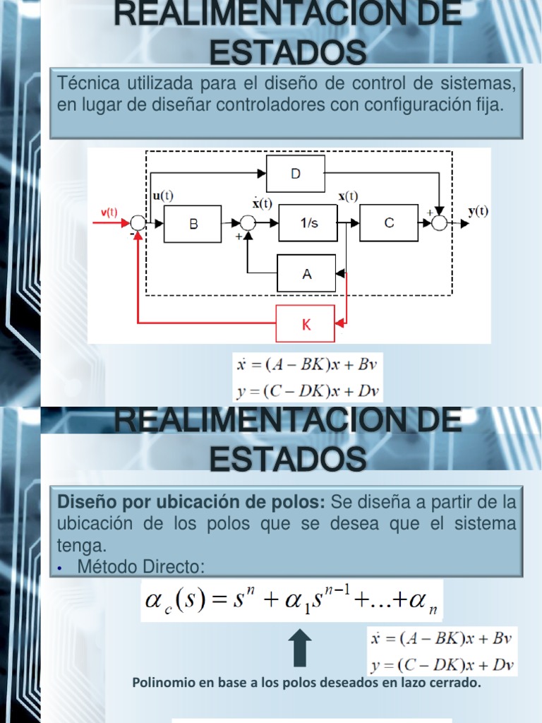 Diseño de Control por Realimentación de Estados | PDF | Realimentación ...