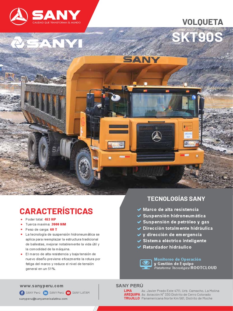 Camion Minero SKT90S - Sany | PDF | Camión | Neumático