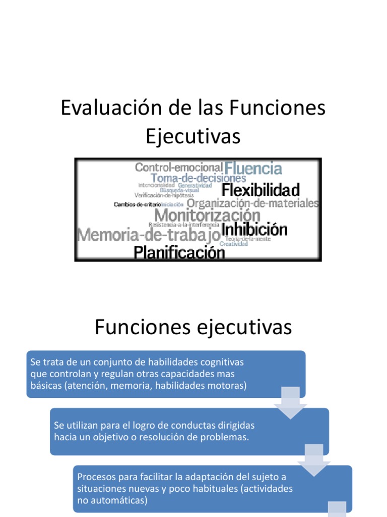 Evaluación de Funciones Ejecutivas | PDF | Funciones ejecutivas | Memoria