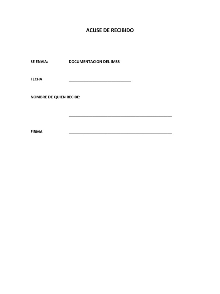 Acuse de Recibido | PDF | Negocios | Finanzas y dinero