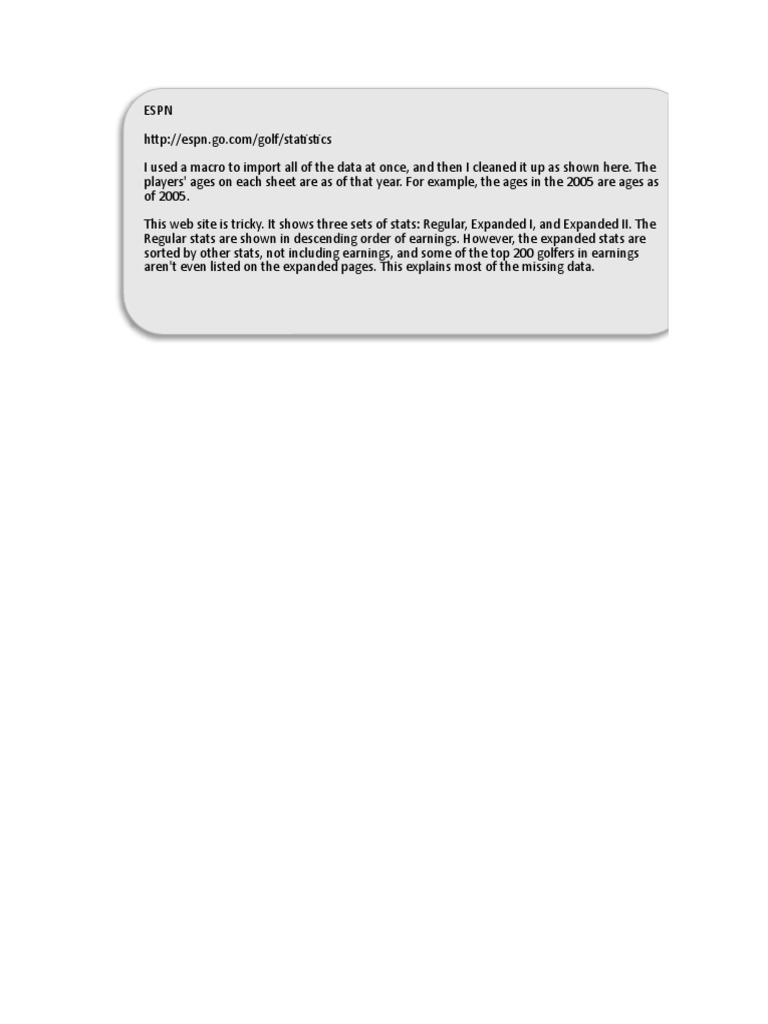 PGA Tour Player Statistics Overview | PDF | Golf Tournaments | European ...