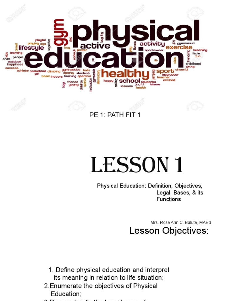 Pe 1 - Lesson 1 | PDF | Physical Education | Curriculum