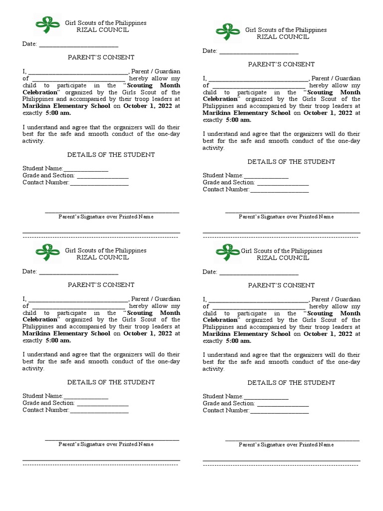 GSP Parents-Consent | PDF | Youth | Human Life Stages