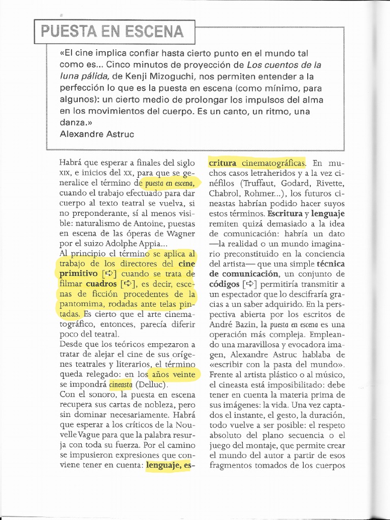 Cine 18 - Magny - Puesta en Escena | PDF | Tecnicas artisticas | Imagen