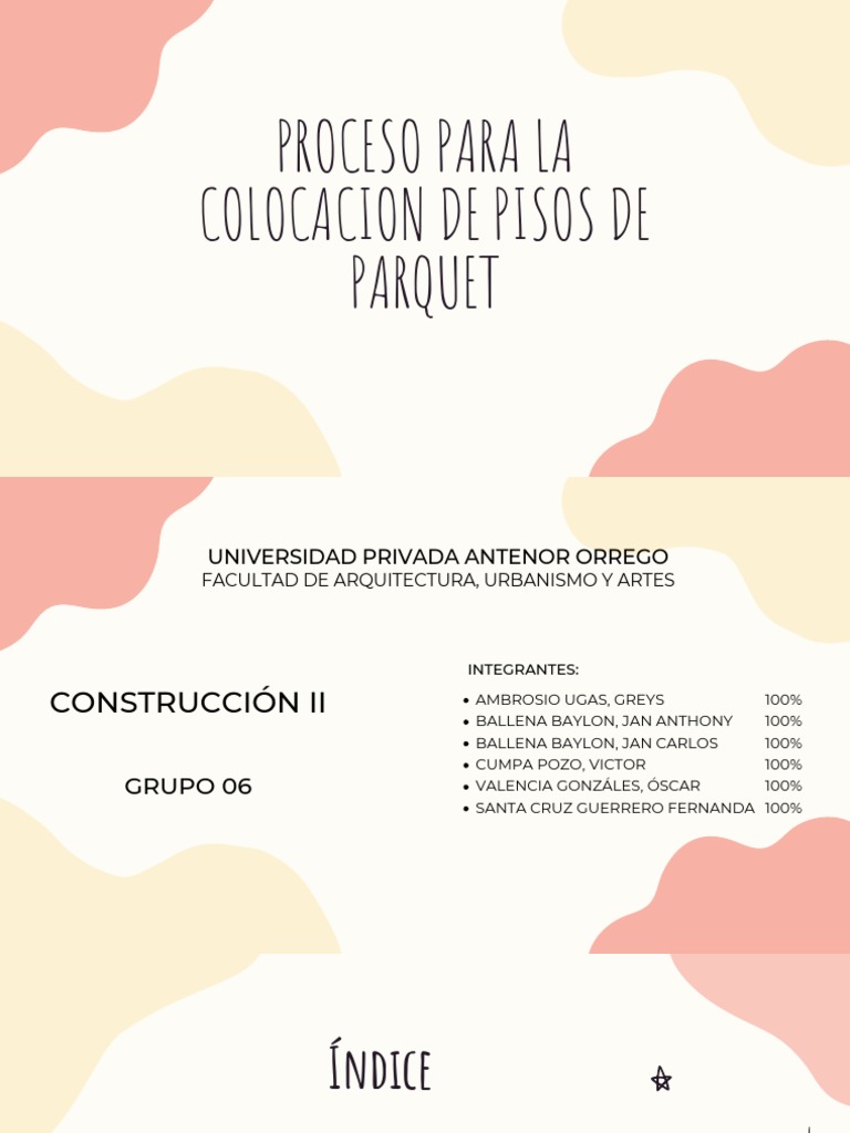 Procedimiento para La Colocacion de Pisos de Parquet | PDF | Madera