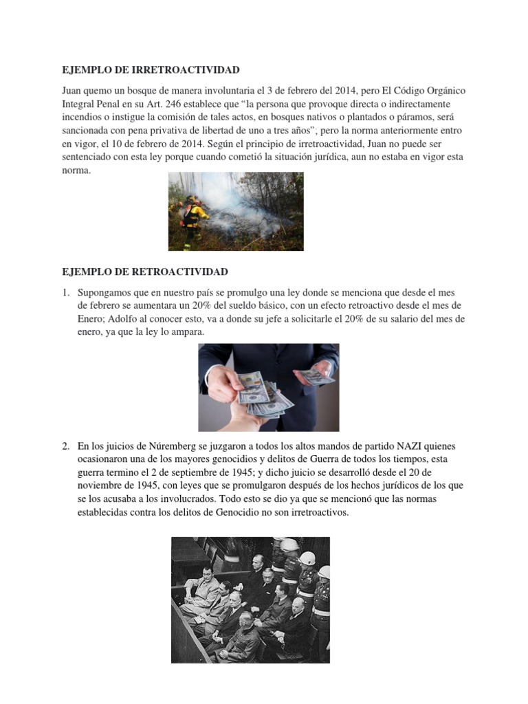 Ejemplo de Irretroactividad y Retroactividad | PDF