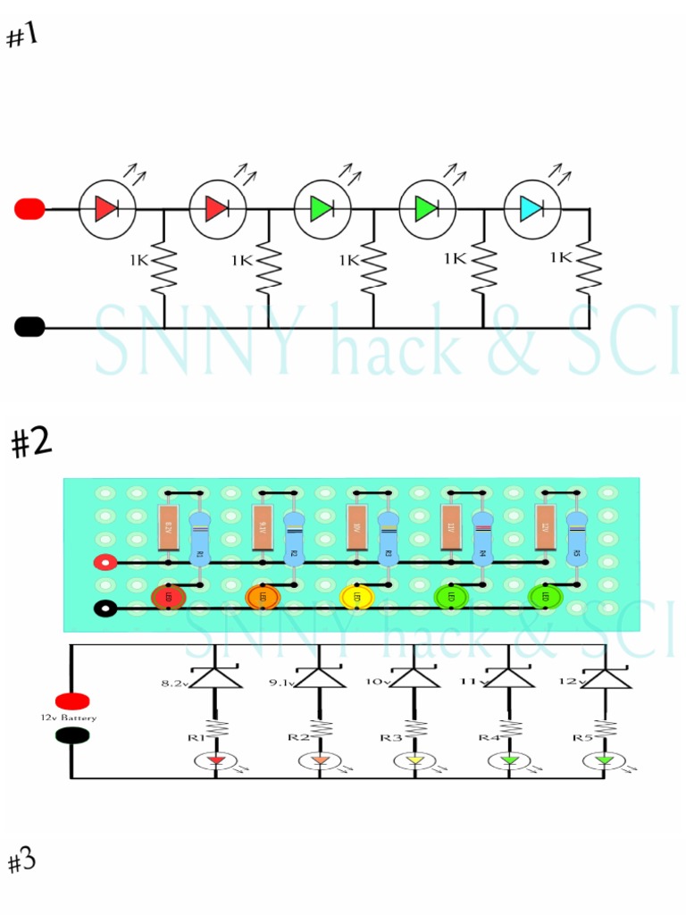 12v Battery Level Indicator Circuit Diagram Snny Hack and Sci. | PDF