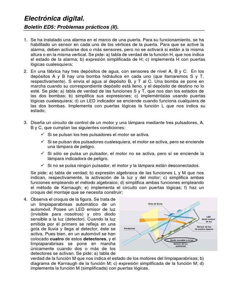 Boletin ED5 - Problemas Practicos (II) | PDF | Puerta lógica | Diodo ...
