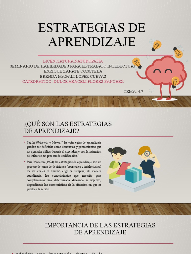 Importancia de las Estrategias de Aprendizaje | PDF | Aprendizaje ...