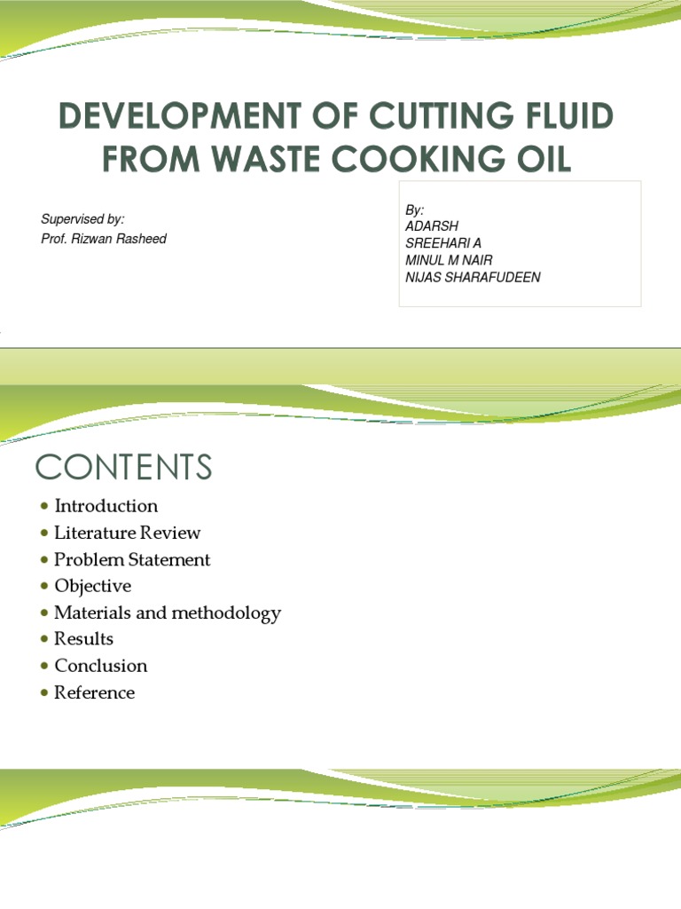 CF 2022 Final PPT (p10) | PDF | Ester | Oil