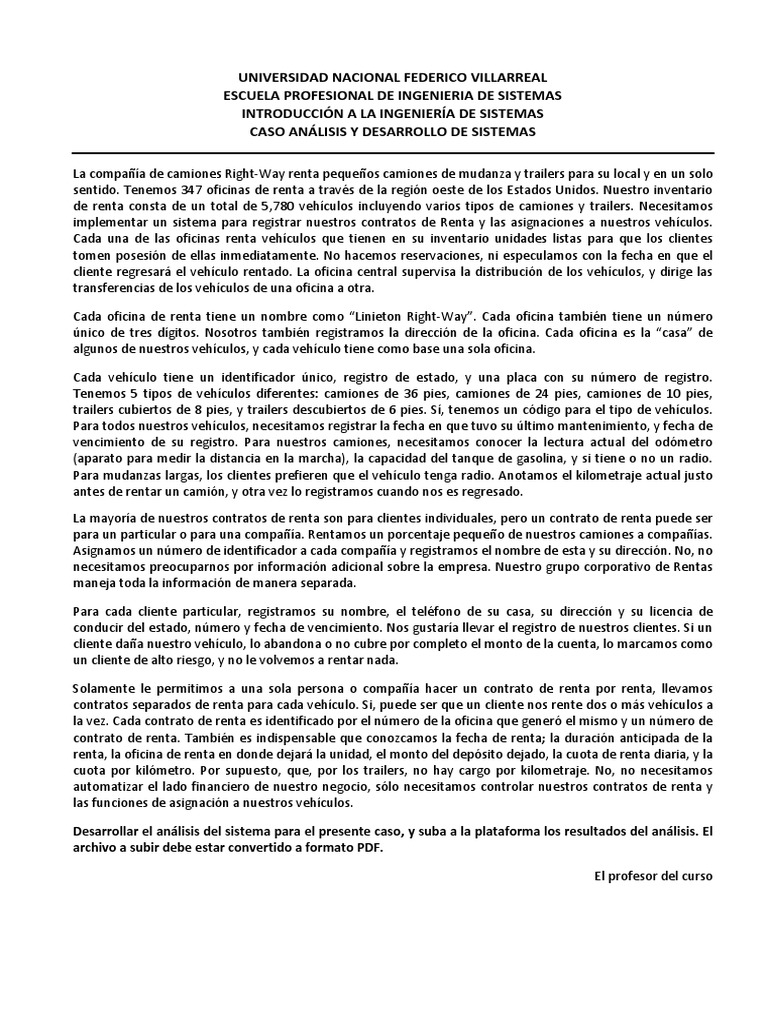 Caso AnÃ¡lisis de Sistemas | PDF | Informática