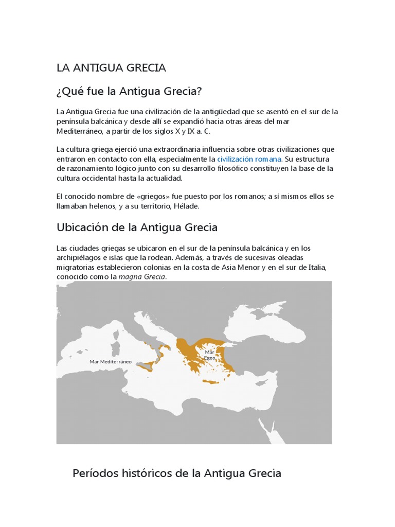 Ubicación y características de la Antigua Grecia | PDF | Antigua Grecia ...