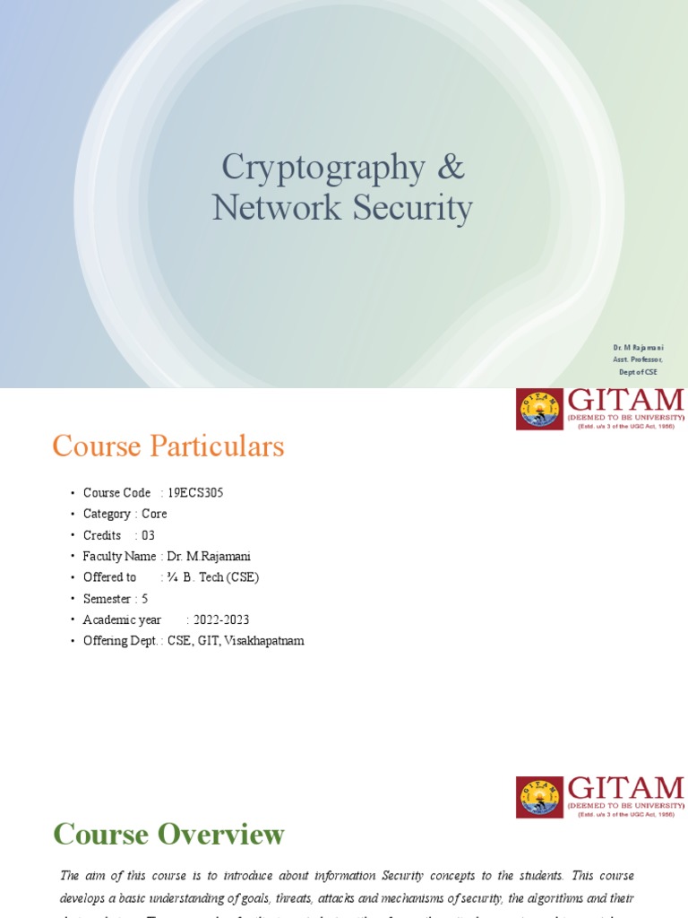 Cns Unit 1 Part 1 Pdf Information Security Cryptography