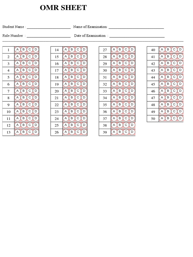 Omr Sheet | PDF