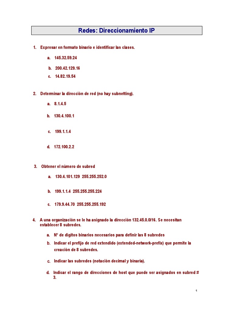 Optimización de Direccionamiento IP y Subredes | PDF