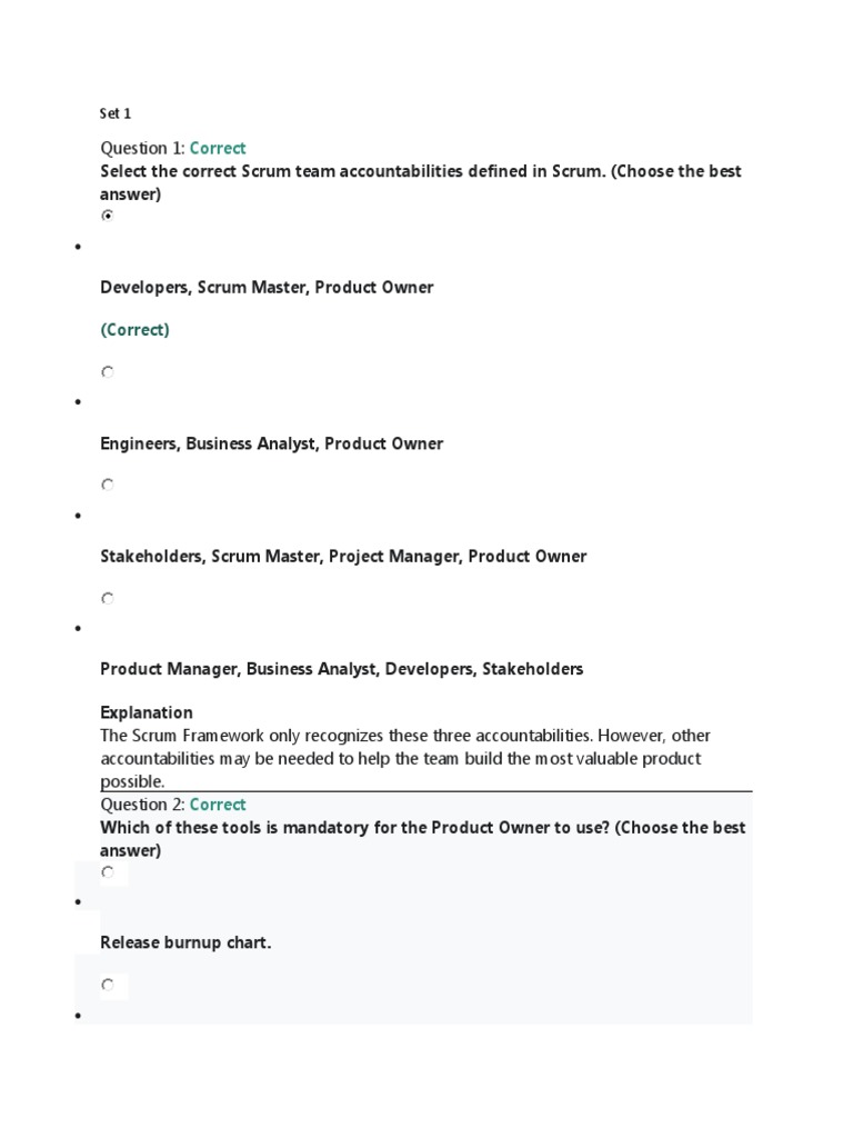Set 1 | Download Free PDF | Scrum (Software Development) | Information Management