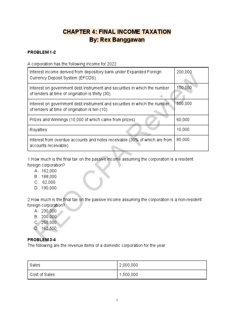 Tax Final Tax | PDF | Taxes | Dividend
