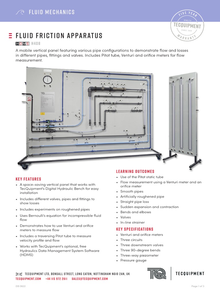 H408 Fluid Friction Datasheet | PDF | Home & Garden | Computers